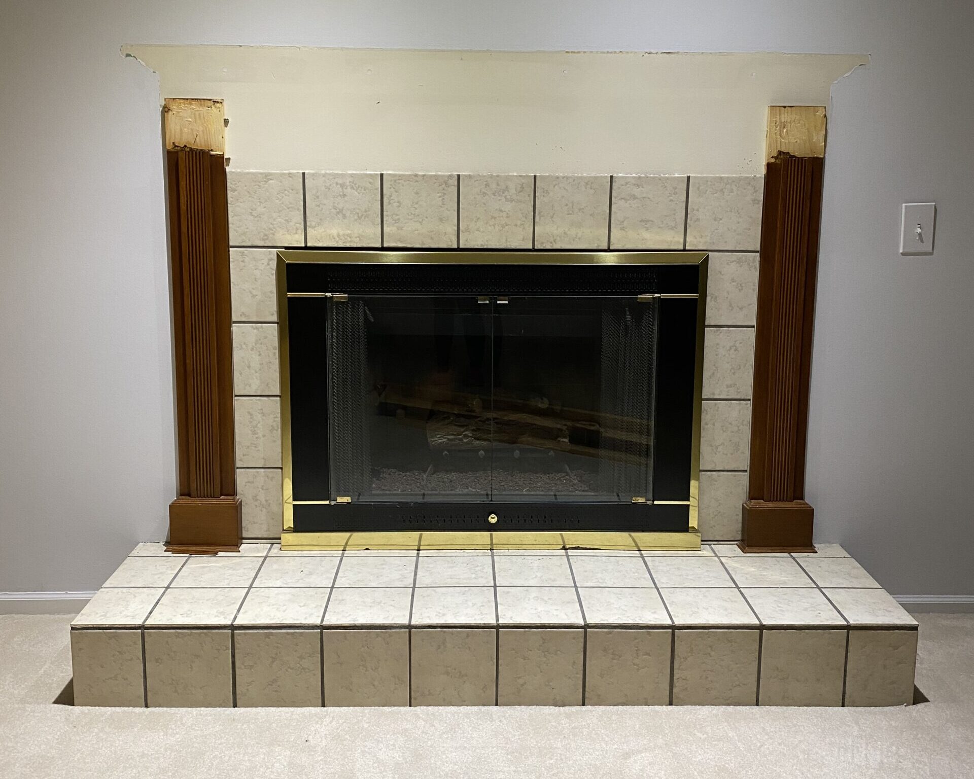 DIY Tile Fireplace Makeover - Come Stay Awhile by Amanda Vernaci ...