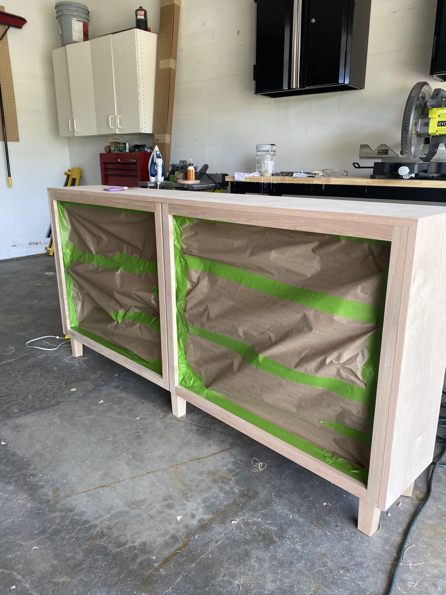 How to Build a DIY Sideboard Cabinet from Stock Wall Cabinets - Come ...