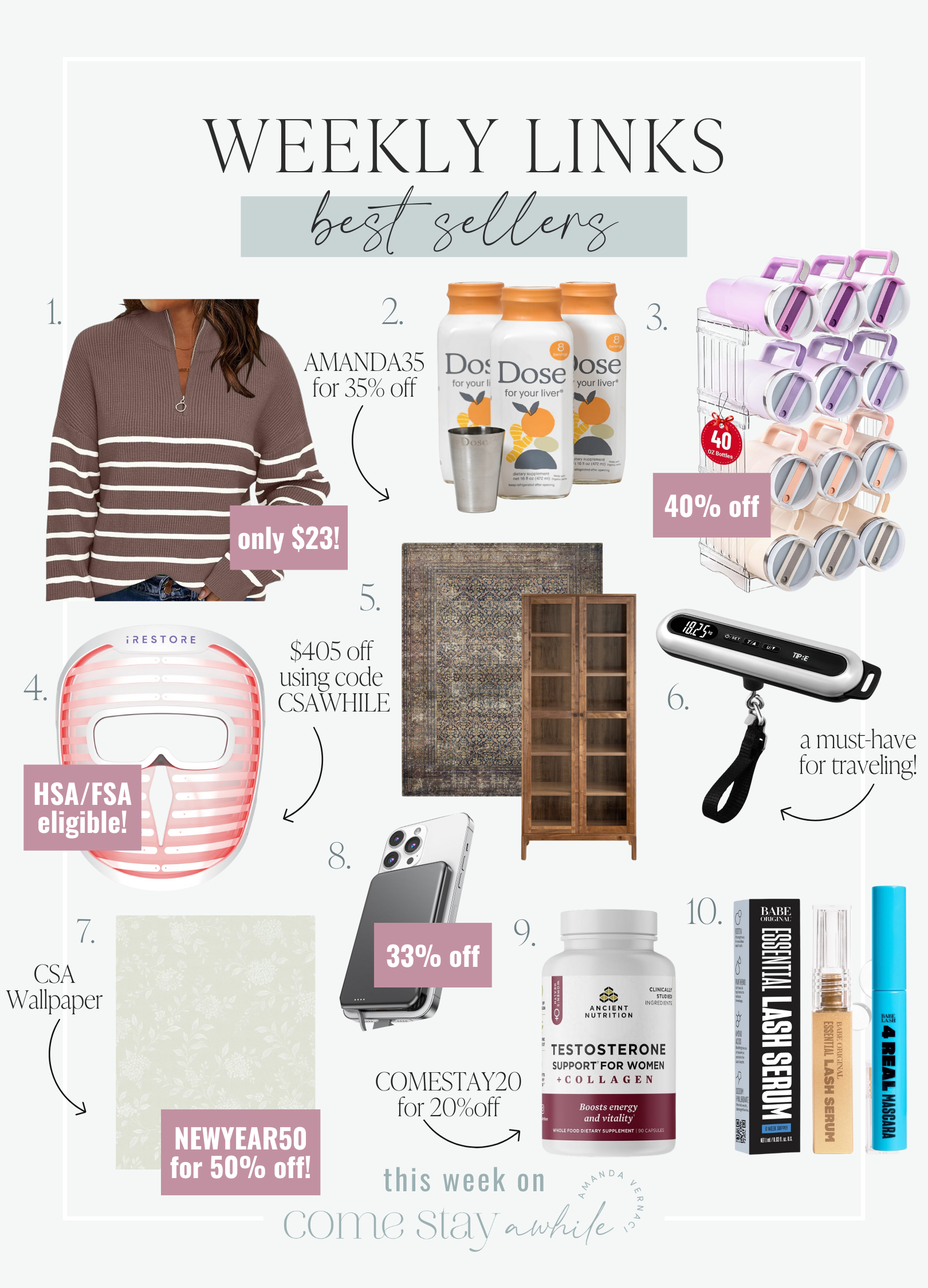 Weekly Links: Discount Codes and Best Sellers 01/25/2026 - Come Stay ...